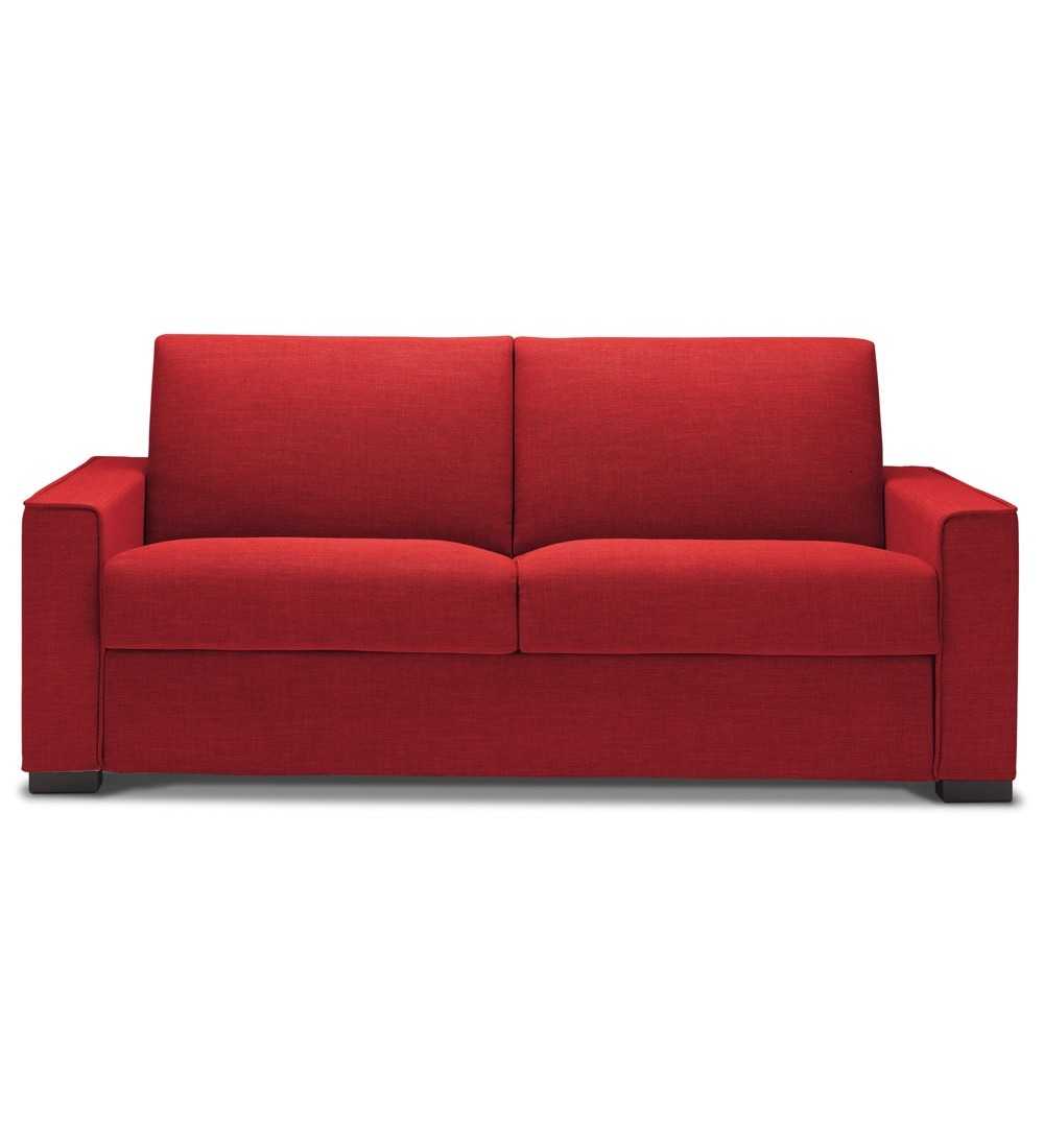 Canape lit convertible en Lit couchage Quotidien confort en tissu Claudia
